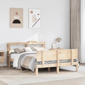 Rám postele s čelem 160 x 200 cm masivní borové dřevo 3306090