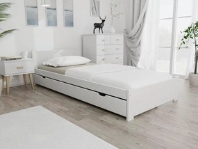 Postel IKAROS 80 x 200 cm, bílá Matrace: Matrace Coco Maxi 20 cm, Rošt: Bez roštu