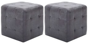 Noční stolky 2 ks šedé 30 x 30 x 30 cm umělá broušená kůže 249015