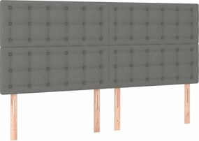 Box spring postel s matrací a LED tmavě šedá 200x200 cm textil 3135782