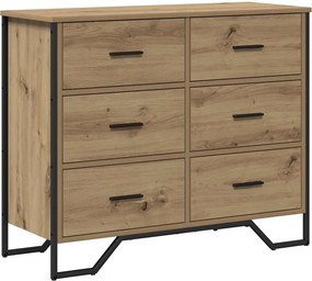 Příborník 6-Zásuvka Artisanový dub 91 x 35,5 x 74,5 cm 3365604