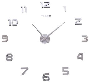 Nástěnné hodiny Diy Nepri 65 - 130 cm - stříbrné 3D