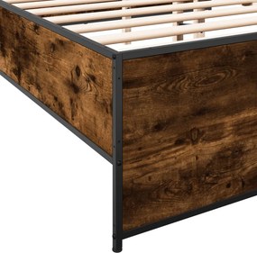 Rám postele kouřový dub 120 x 190 cm kompozitní dřevo a kov 3279909