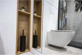 Laveo Miri, toaletní WC kartáč na postavení, černá, LAV-ALM_750S