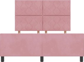 Postel s boxspringem s čelo Růžová 160 x 200 cm samet 3345022