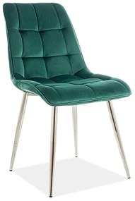 Jídelní židle CHIC VELVET stříbrná Signal Zelená