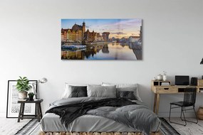 akrylový obraz Port of Gdańsk řeky svítání 140x70 cm