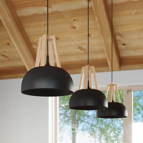 Sollux Lighting Závěsné svítidlo CASCO černé/přírodní dřevo