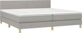 Box spring postel s matrací světle šedá 200 x 200 cm textil 3140481