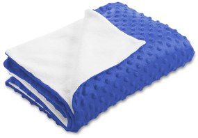 Biante Dětská oboustranná deka Minky puntíky/Polar MKP-001 Modrá 100x150 cm