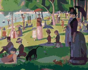 zuty malování podle čísel - nedělní odpoledne na ostrově grande jatte (g. seurat), 40x50 cm, vypnuté plát