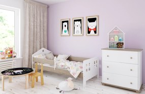 BabyBeds Dětská postel POLA Velikost postele: 180x80 cm, Barevné provedení: Dub, Úložný prostor: Ne, bez úložného prostoru Bílá