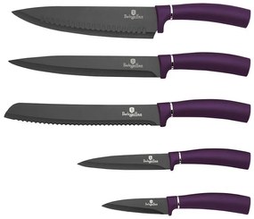 BERLINGERHAUS Sada nožů v magnetickém stojanu 6 ks Purple Metallic Line BH-2577