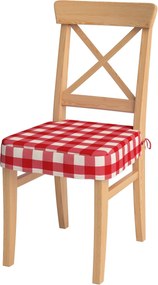 Sedák na židli IKEA Ingolf barva červená látka vzorované