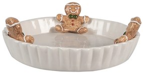 Bílá keramická mísa Perníček Gingerbread - Ø 23*3*7 cm