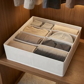 VERK GROUP Organizér na oblečení a spodní prádlo, 8 přihrádek, bílý, 32 x 32 x 10 cm