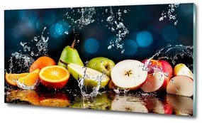 Wallmuralia Foto obraz skleněný horizontální Ovoce a voda 100x50