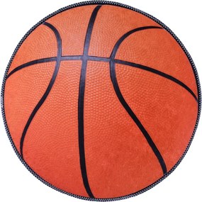 Oranžový pratelný dětský koberec ø120 cm Basketball – Vitaus