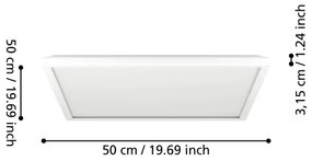 Eglo 901476 - LED RGBW St. koupel. svítidlo ROVITO-Z 17W/230V 50x50cm IP44 bílá