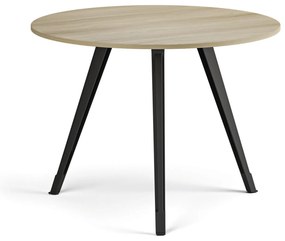 Konferenční stůl PRIMO ZEN, průměr 100 cm, černá podnož, dub přírodní