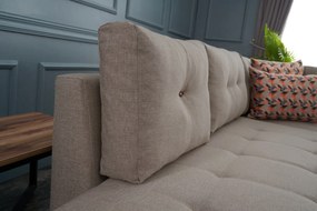 Hanah Home Rozkládací rohová pohovka MANAMA 282 cm béžová pravý roh 825BLC2546
