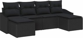 Set pohovek 6 ks Černá polyratan 3346833