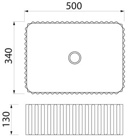 Sapho Picobello umyvadlo na desku 50 x 34 cm bez otvoru pro baterii bez přepadu keramické bílá AR485