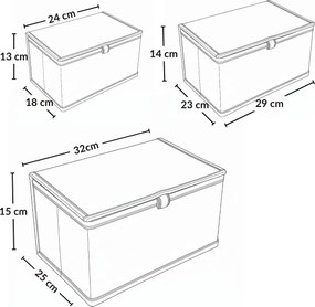 Sada úložných košů v třech rozměrech TILVA