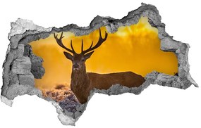Wallmuralia Díra 3D fototapeta na stěnu Jelen východ slunce 95x73 cm
