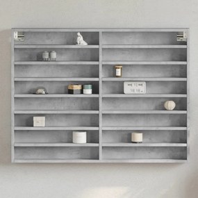 vidaXL Vitrína 100 x 8,5 x 75 cm kompozitní dřevo [847936] Barva: Betonová šedá