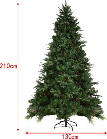Costway Umělý vánoční stromek s LED světýlky Vánoční stromeček 210/225/240 cm
