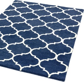 Modrý  koberec Swans Ogee Blue Rozměry: 80x150 cm