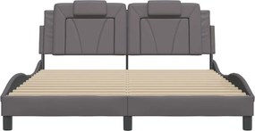 Rám postele Viana s LED bez matrace šedý 160 x 200 cm 3214032