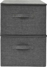 Úložné boxy 2 ks textil 43 x 34 x 23 cm antracitové 332909