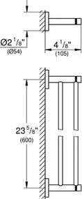 Grohe Essentials - Dvouramenný držák na ručníky supersteel