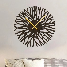 dřevo života Nástěnné hodiny ROOTS Zvolte barvu dekoru: Wenge, Zvolte velikost hodin (cm): 50x50, Barva ručiček: Zlaté