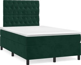 Box spring postel s matrací tmavě zelená 120 x 200 cm samet 3143196