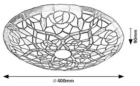 Brilagi - Tiffany vitrážové stropní svítidlo GARLAN 2xE27/60W/230V
