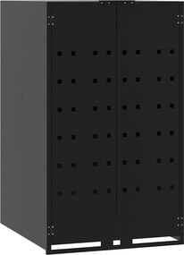 Box na 4 popelnice černý 276 x 79 x 117 cm ocel 3279979