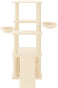 Škrabadlo pro kočky se sisalovými sloupky krémové 133 cm 171756