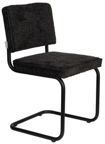 OnaDnes -20% Černá čalouněná jídelní židle ZUIVER RIDGE SOFT
