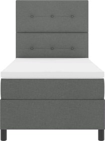 Postel s boxspringem s čelo Tmavě šedá 80 x 200 cm textil 3339344