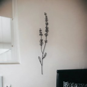 Květina - kovový obraz na zeď Velikost: 150cm, Barva: Black
