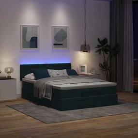 Osmanský rám postele s matrací tmavě zelená 140x200cm samet 3312701