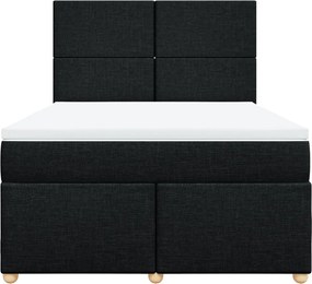 Box spring postel s matrací černá 140x200 cm textil 3293598
