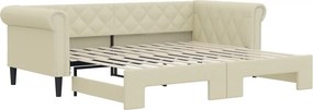Válenda s přistýlkou krémová 90 x 200 cm umělá kůže 3197725