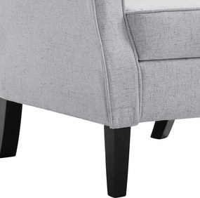 Křeslo světle šedé textil 248615