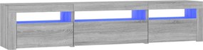 TV skříňka s LED osvětlením šedá sonoma 195x35x40 cm 3152744