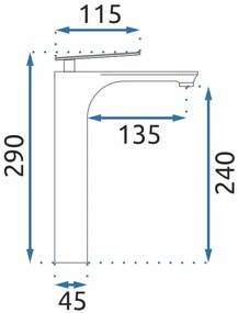 Rea Berg, vysoká umyvadlová baterie, zlatá, REA-B2042