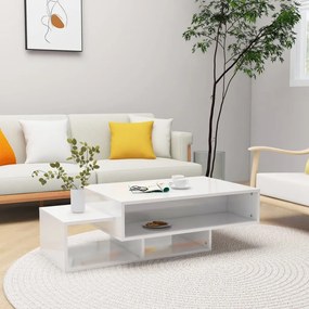 vidaXL Konferenční stolek 105 x 55 x 32 cm dřevotříska [808523] Barva: bílá s vysokým leskem